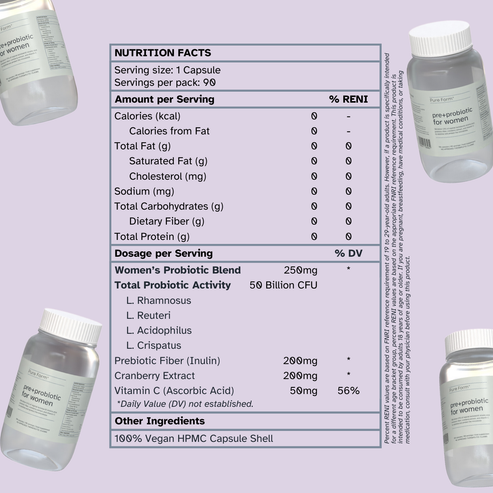 Pure Form Pre+Probiotic for Women | 50B CFU Lactobacilli Strains
