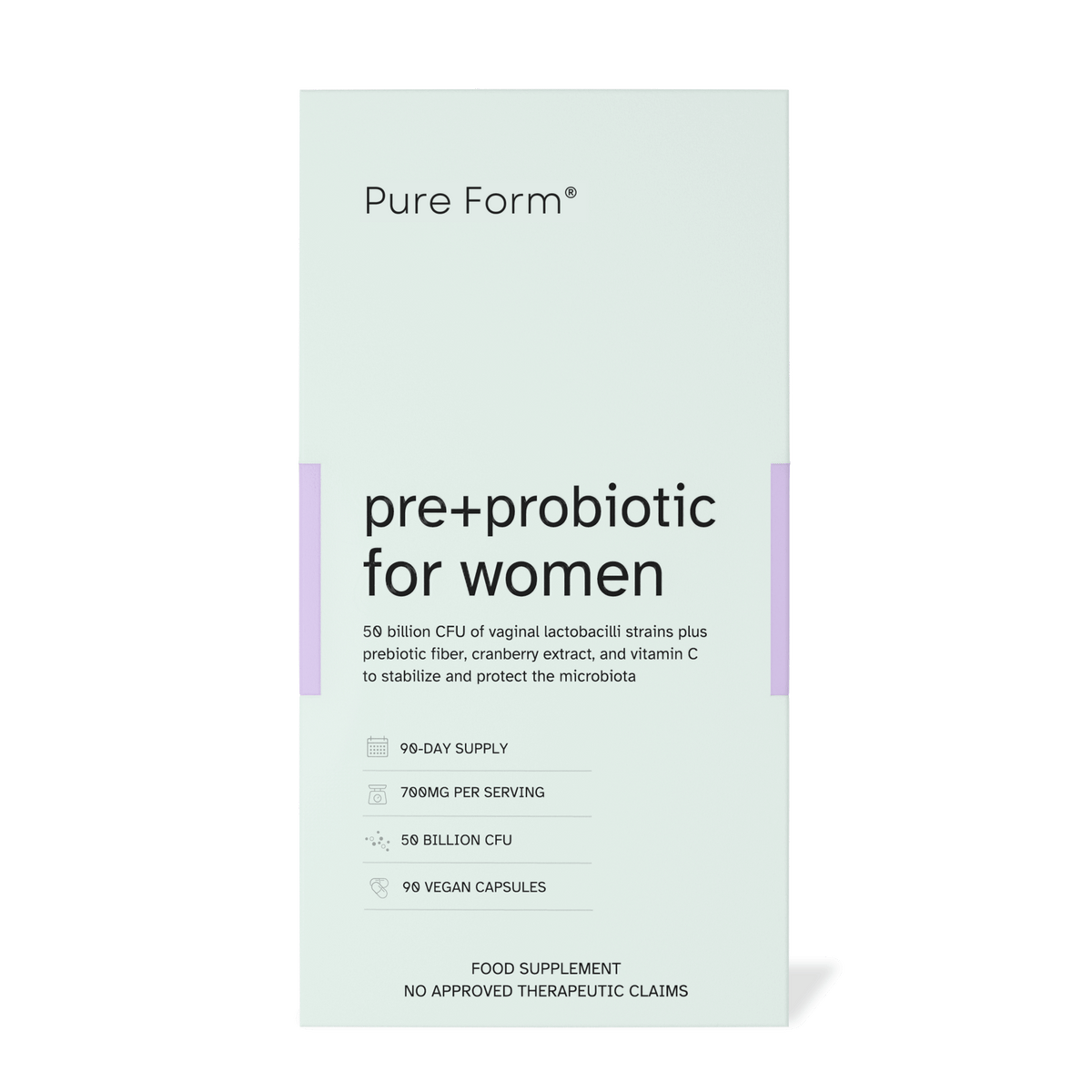 Pure Form® Pre+Probiotic for Women | 50B CFU Lactobacilli Strains