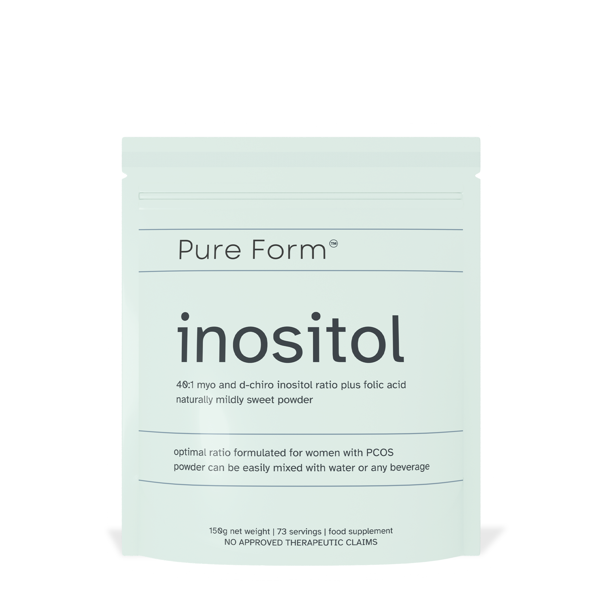 Pure Form Inositol | 40:1 Myo and D-Chiro-Inositol w/ Folic Acid